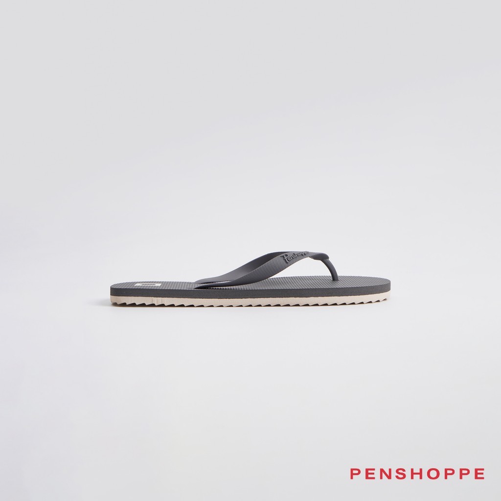 Penshoppe Flip Flops Slippers with Spiky Sole For Men (Dark Gray/Navy ...