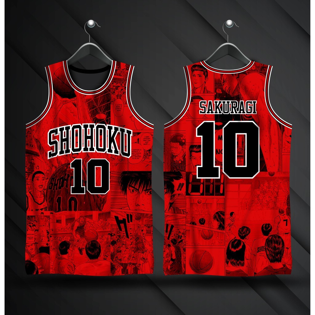 Slam Dunk Shohoku Hanamichi Sakuragi #10 White & Red Jersey | Emphire ...