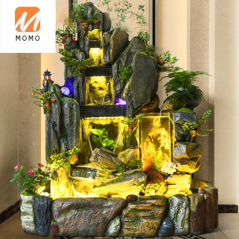 ☆Fashion Luxury Large Rockery Fountain Water Curtain Wall Water Screen ...