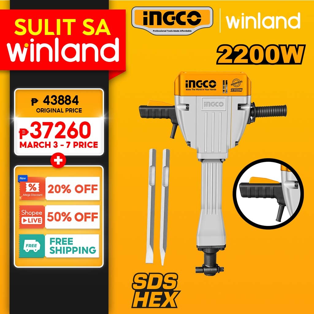 Ingco by Winland Demolition Hammer 2200W PDB22001 ING-PT | Shopee ...