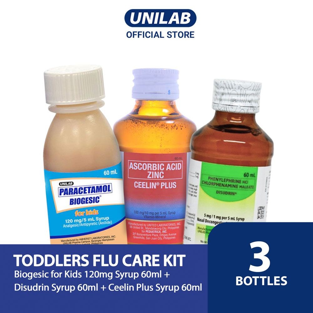 Toddlers Flu Care Kit: Biogesic for Kids 120mg Syrup + Disudrin Syrup ...