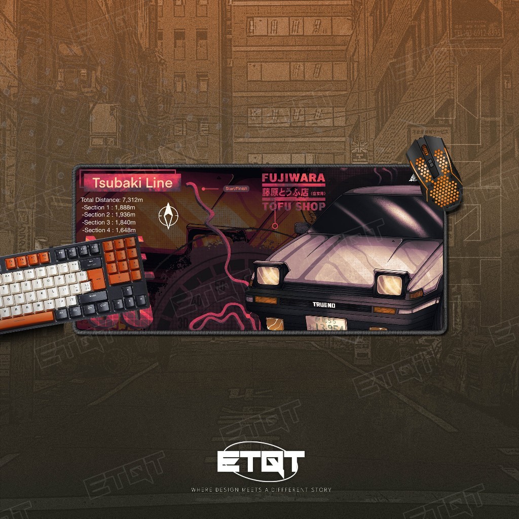 GooFee - ETQT WorldWide - Anime Extended Gaming Mouse Pad - Initial D ...