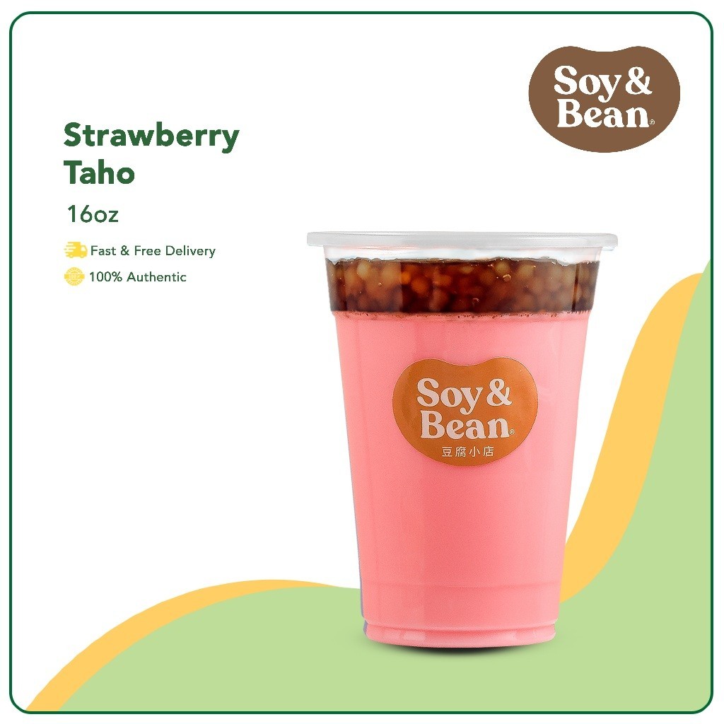 Soy & Bean Strawberry Flavored Taho 16oz [Desserts, Taho, Plant-Based ...