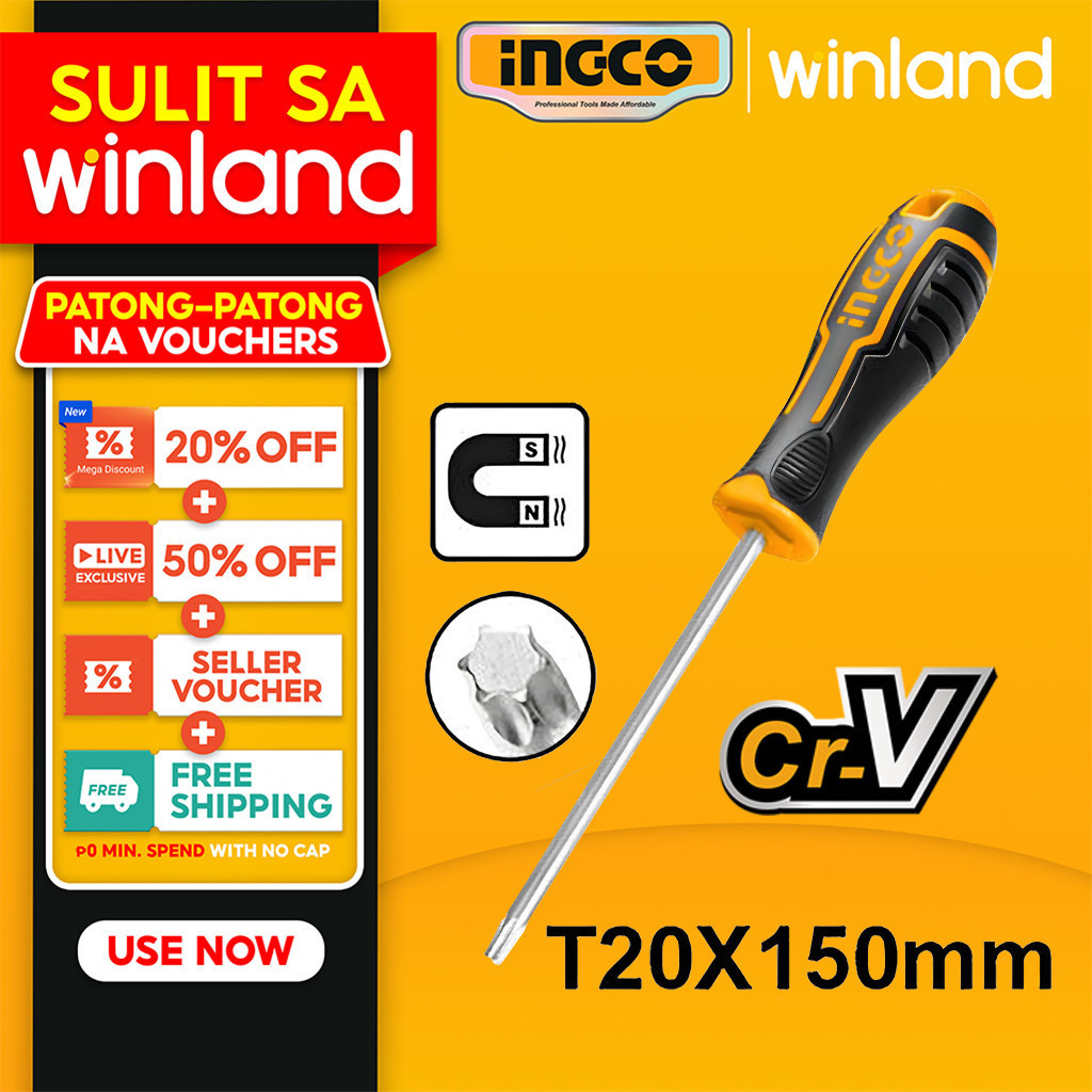 Ingco by Winland Cr-V Material Torx or Star Screwdriver Three-Color ...
