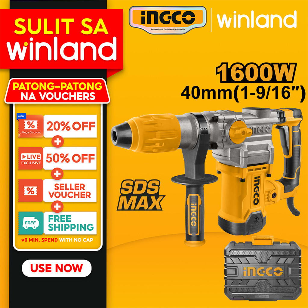 Ingco by Winland Rotary Hammer Drill Chisel Concrete Metal, Wood Work ...