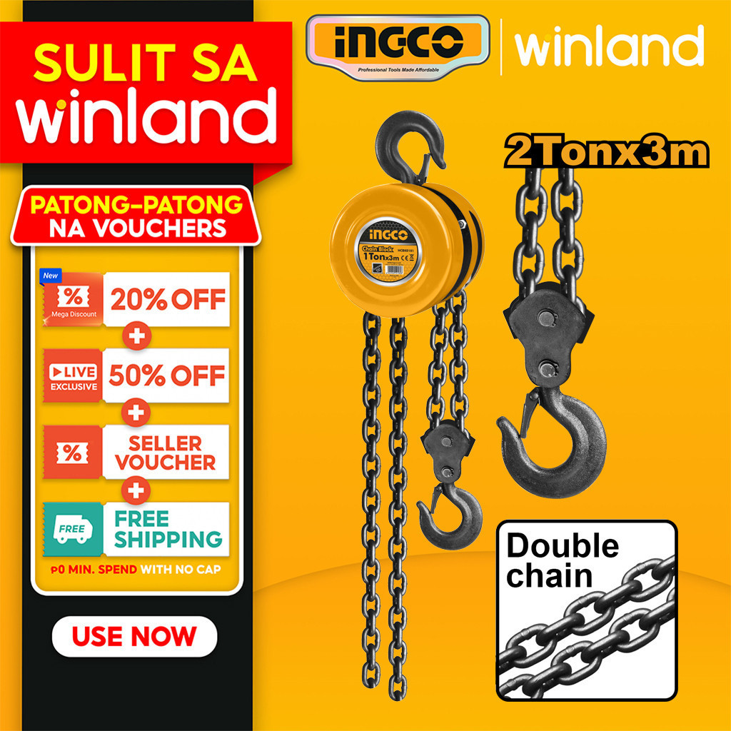 Ingco by Winland 2 Tons Chain Block HCBK0102 ING-HT | Shopee Philippines