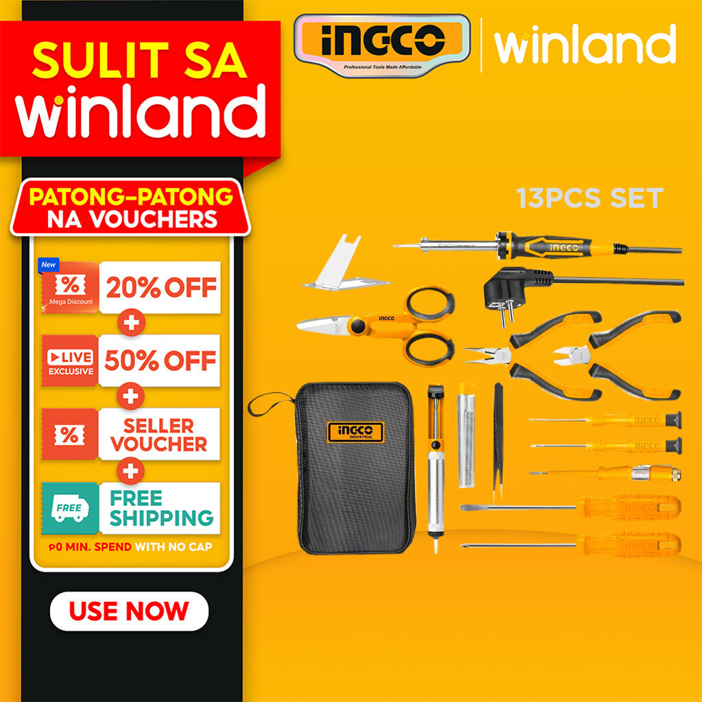 Ingco by Winland 13pcs Telecom Tool Set Pliers Scissors Soldering Iron ...