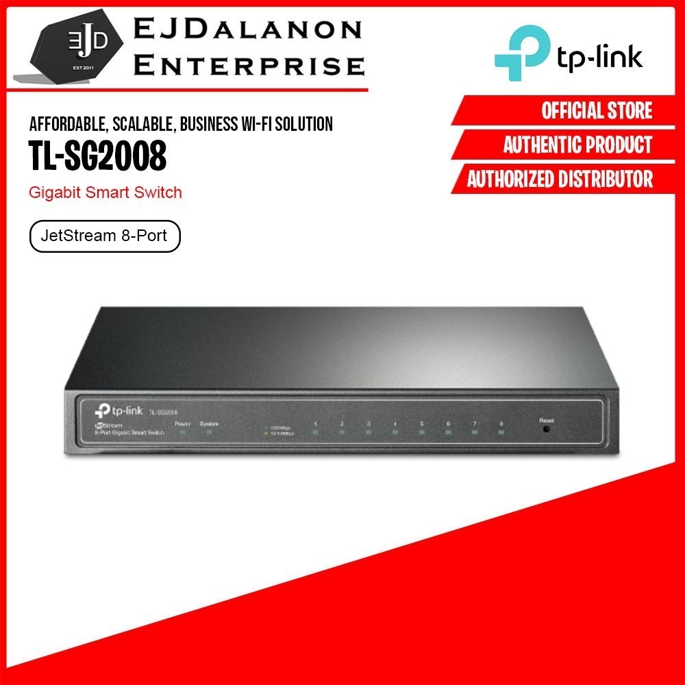 TP-Link Tl-Sg2008 Jetstream 8-Port Gigabit Smart Switch Rj45 Ports ...