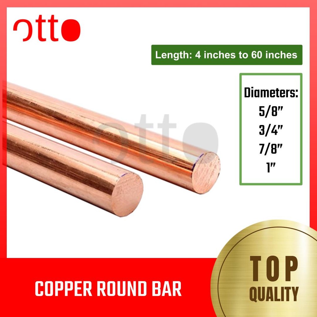 Copper Round Bar- 5/8” 3/4” 7/8” 1” diameter (Length 1 inches/4 inches ...