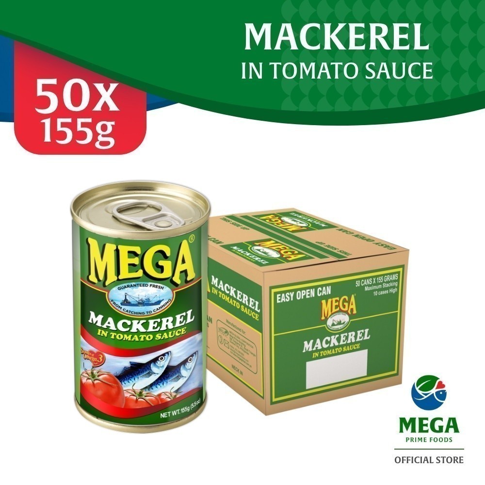 MEGA Mackerel in Tomato Sauce 155G By 50's | Shopee Philippines
