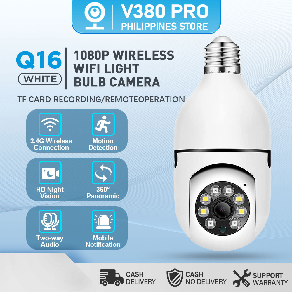 V380 Pro Smart Cctv Camera Bulb 1080P Hd Night Vision Wifi 360 ...