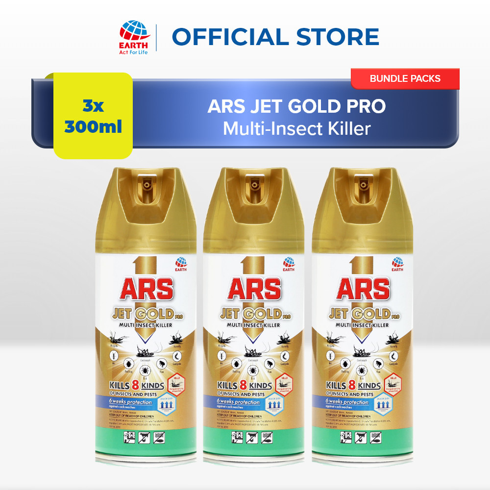 ARS Jet Gold Pro Multi-Insect Killer 300 ml - Bundles of 3 | Shopee Philippines