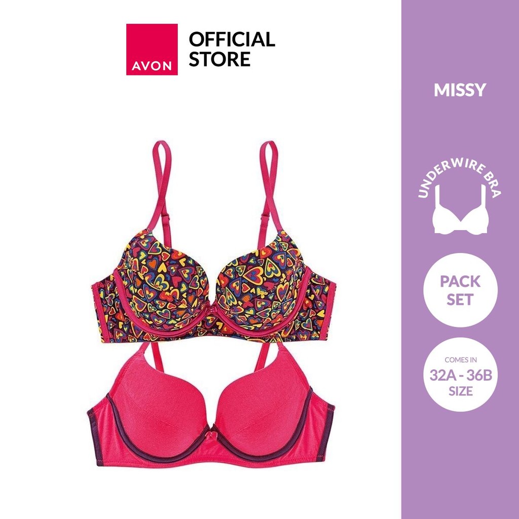 Avon Missy | Lillo Printed Bra (2 pcs Bra Set) | Women's | Shopee Philippines