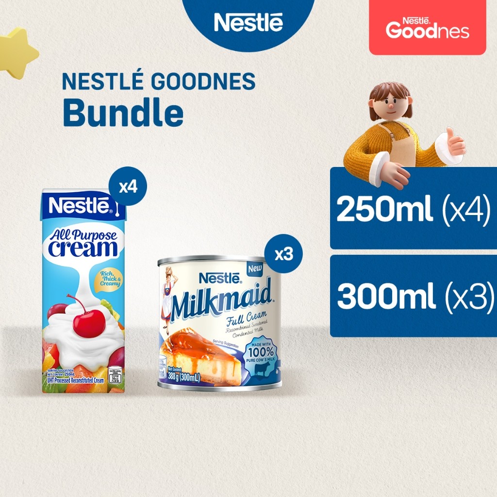 Nestle All Purpose Cream 250ml x4 + Milkmaid Sweetened Condensed Milk ...