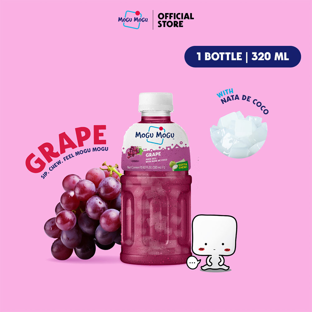 Mogu Mogu Grape Nata de Coco Juice Drink 320ml x 1 bottle | Shopee Philippines