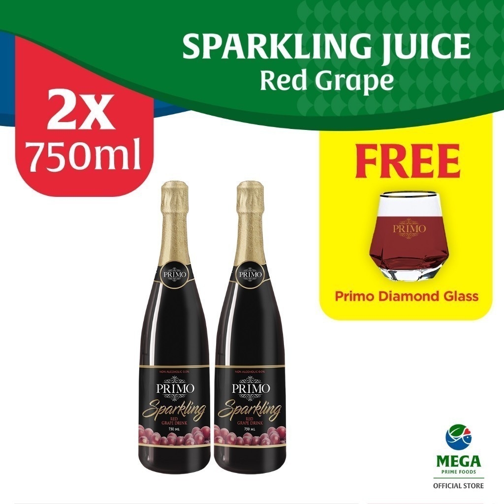 PRIMO Red Grape Sparkling Juice 750ml By 2's | Shopee Philippines