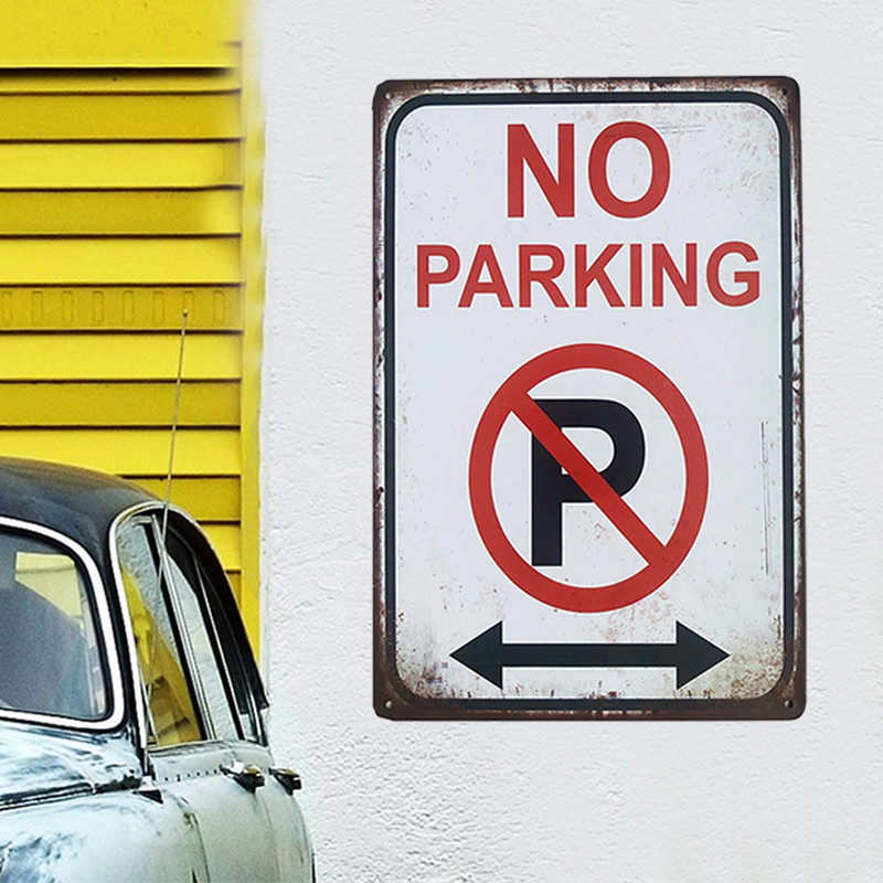 Metal No Parking Sign with Arrows Sign Weather Resistant, Waterproof ...