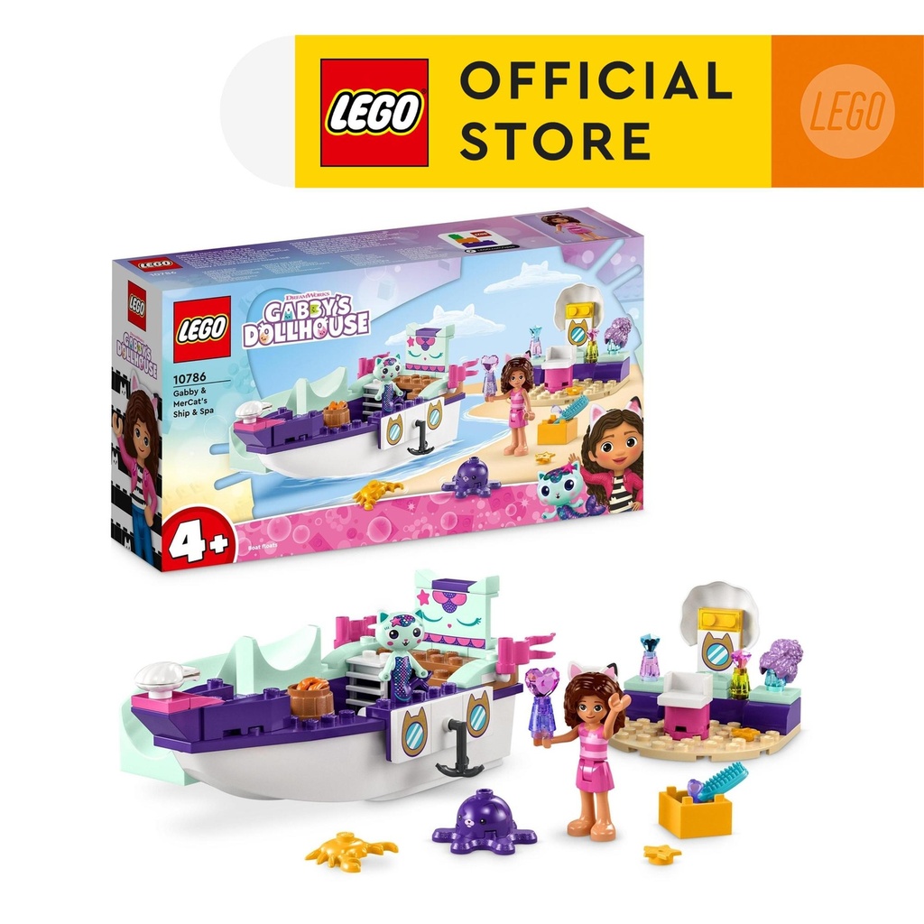 LEGO® Gabby's Dollhouse 10786 Gabby & MerCat's Ship & Spa, Age 4 ...