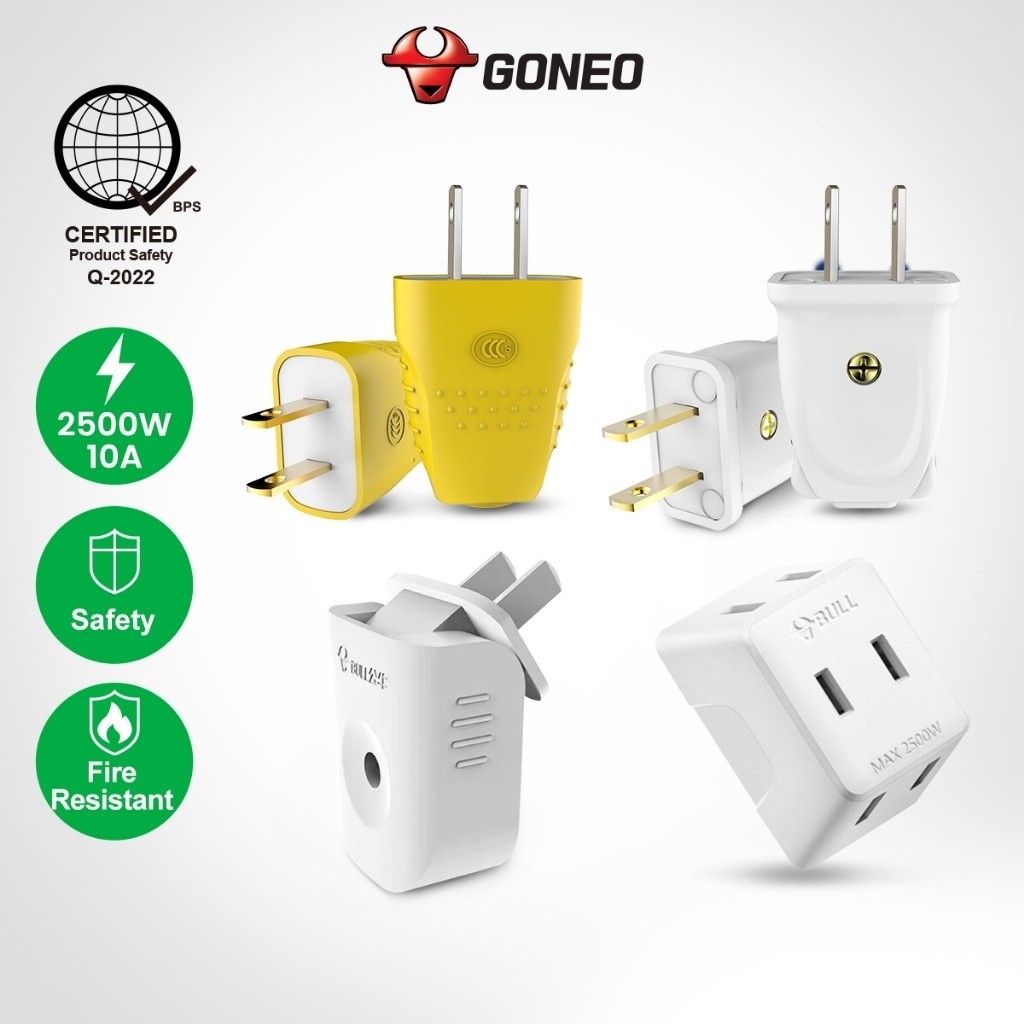 GONEO Unbreakable Plug Series 10L4-15A,10L1,10L6- 10A 250V, ABS Plastic ...