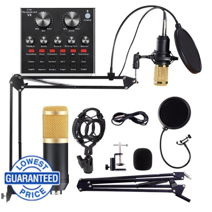 BM-800 Set Condenser Microphone Kit With V8 Multifunctional Live Sound Card | Shopee Philippines