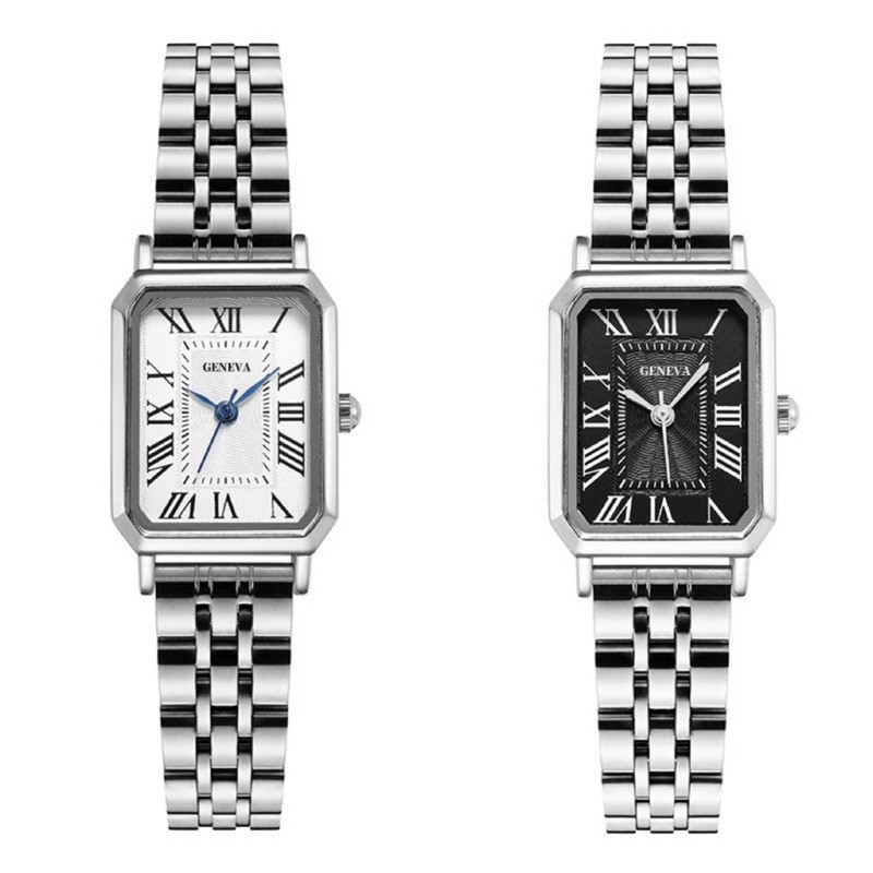 Relo Geneva Women's Watch Korean retro style small square Stainless ...