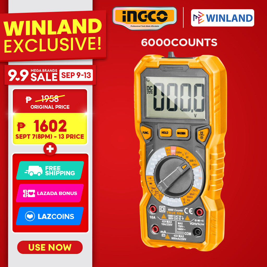 Ingco by Winland Industrial Digital Multimeter Tester AC/DC Voltage ...