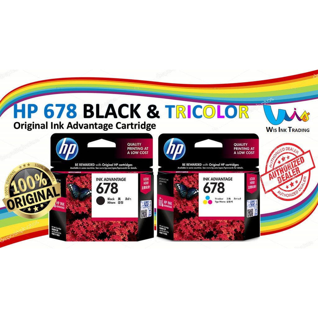 HP 678 Original Ink Combo Bundle (Black/Tri-Color) | Shopee Philippines
