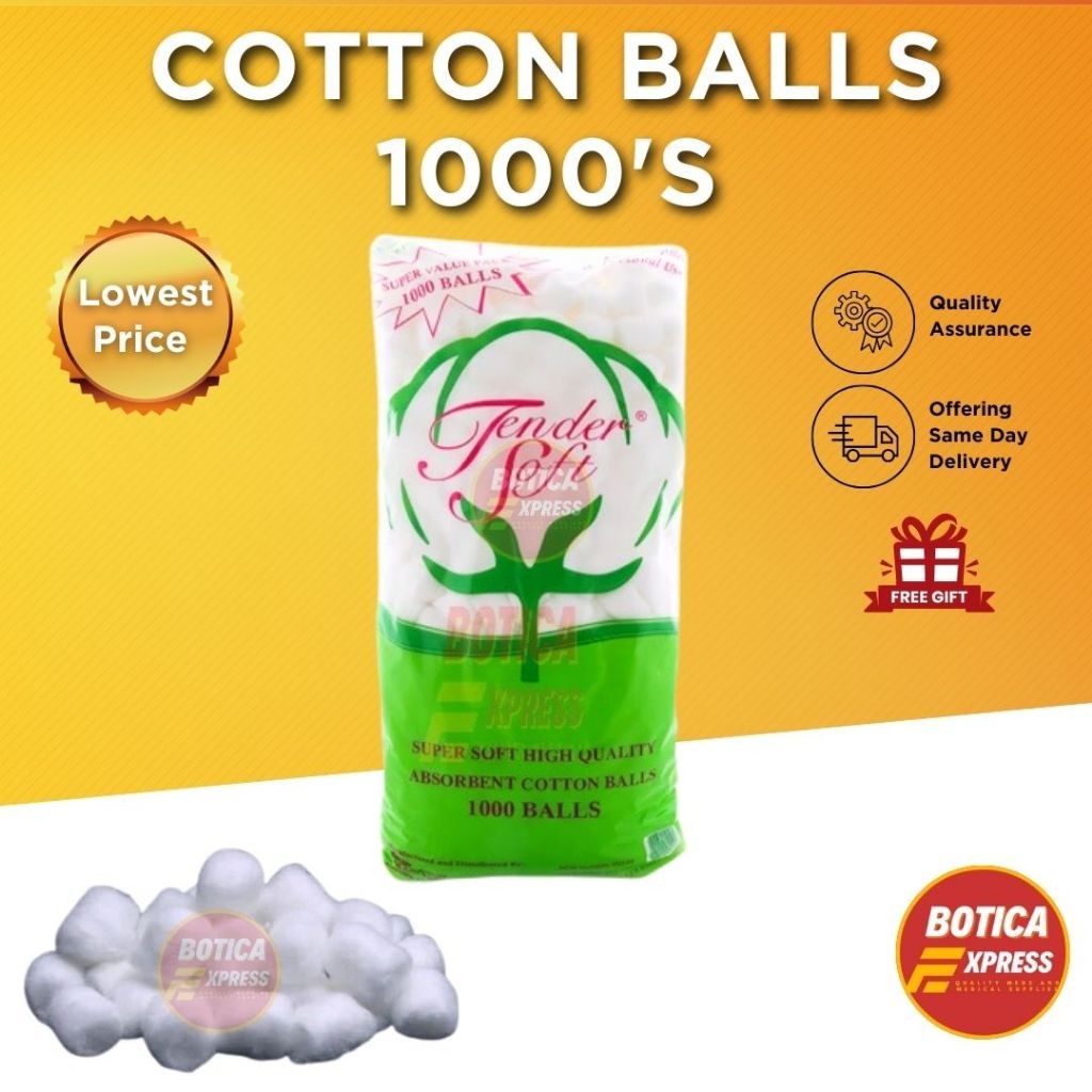 TENDER SOFT Cotton Balls 1000 balls | Shopee Philippines