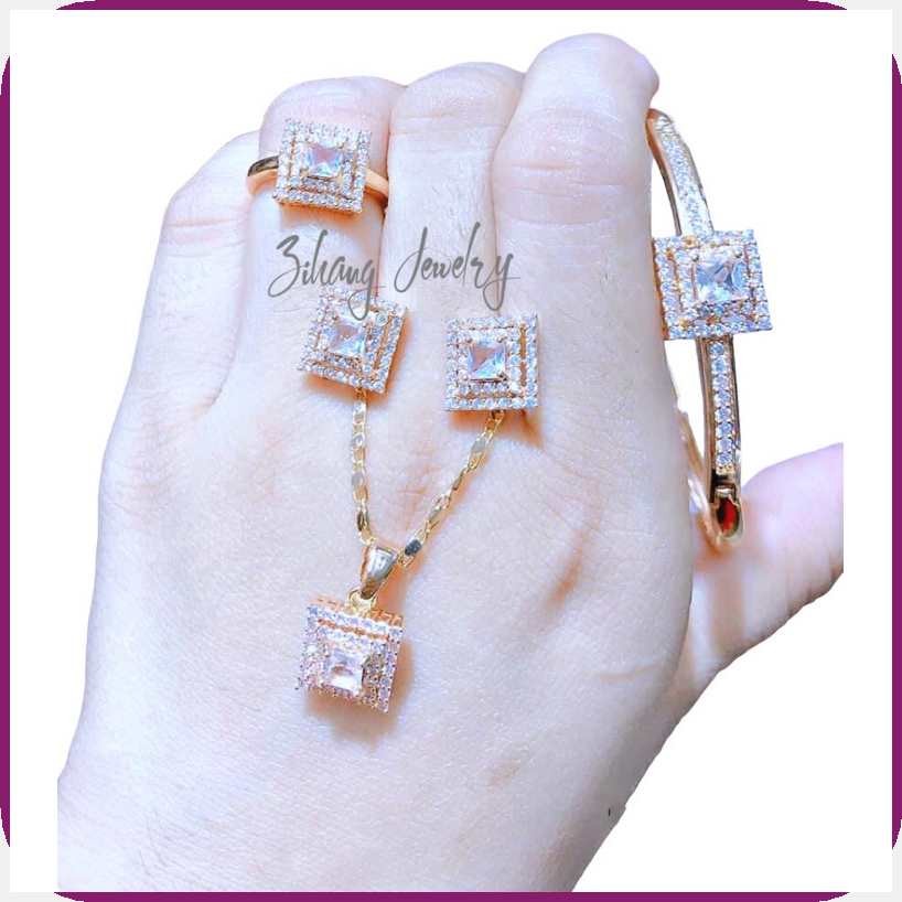 ZIHANG^T`JEWELRY*fW(18K\cC-gold"kx-plated]Kz#high.xY]jewelry#fS.]ob#non tarnish 4in1 sera ...