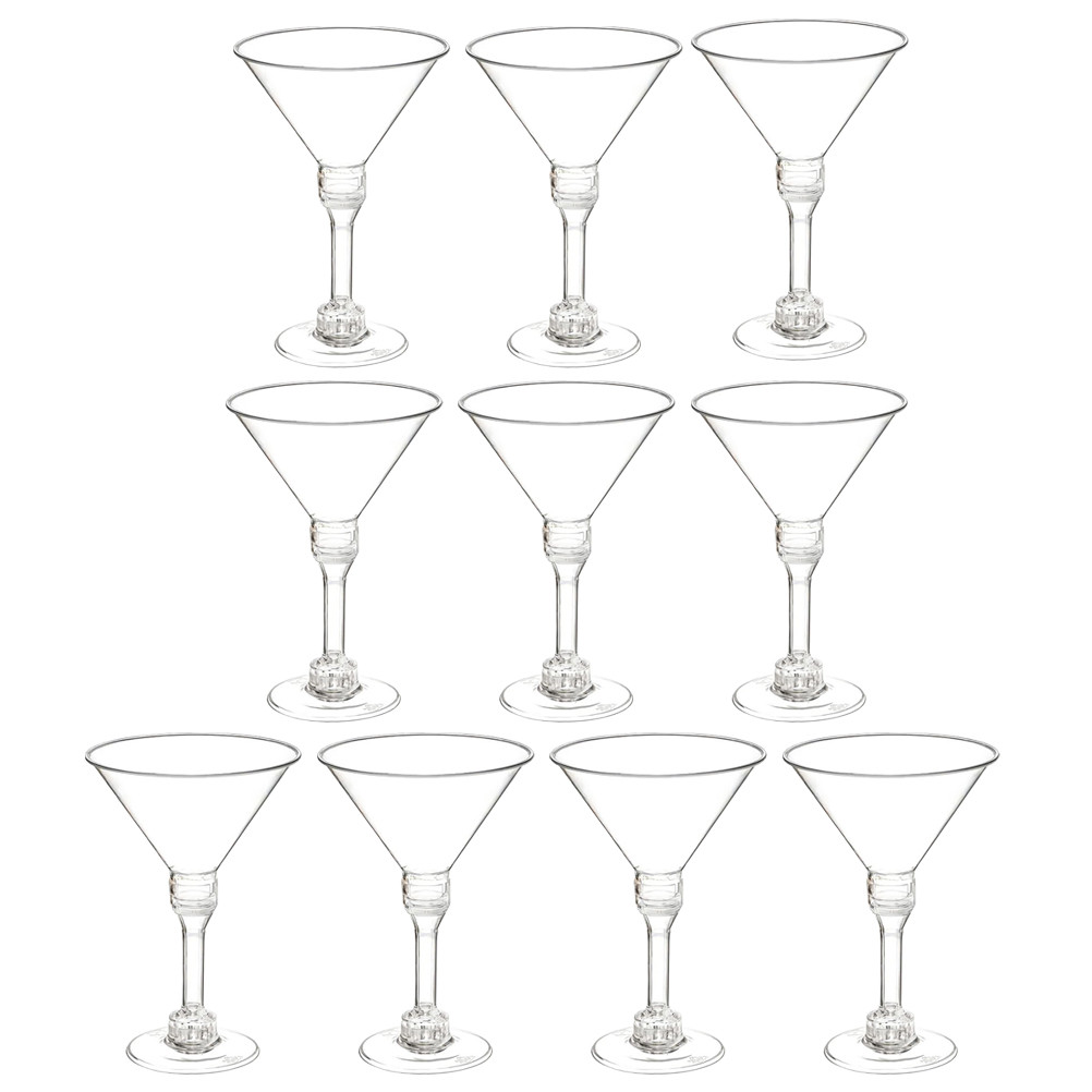 Plastic Goblets Footed Glass Cups Disposable Martini Container Drink ...