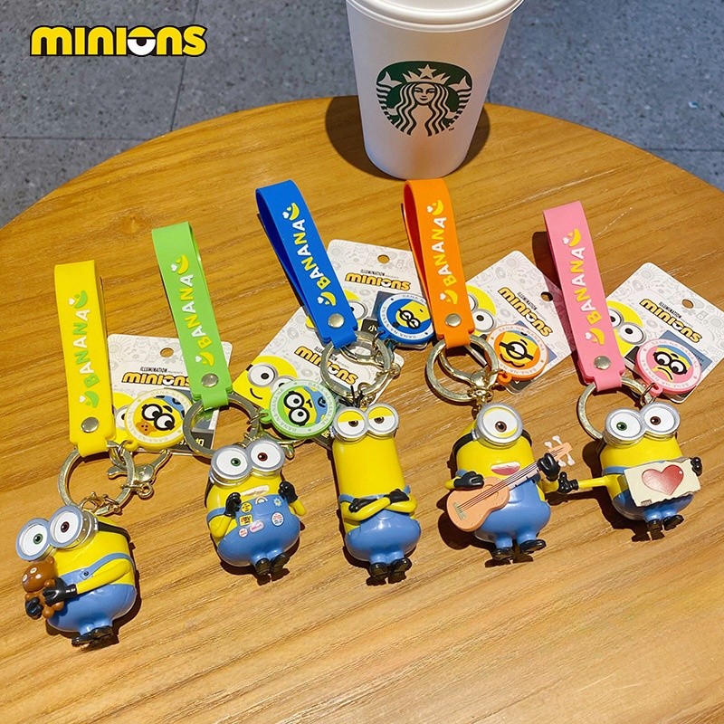 Genuine Minions Key Chain Anime Despicable Me Cartoon Statuette Bag ...