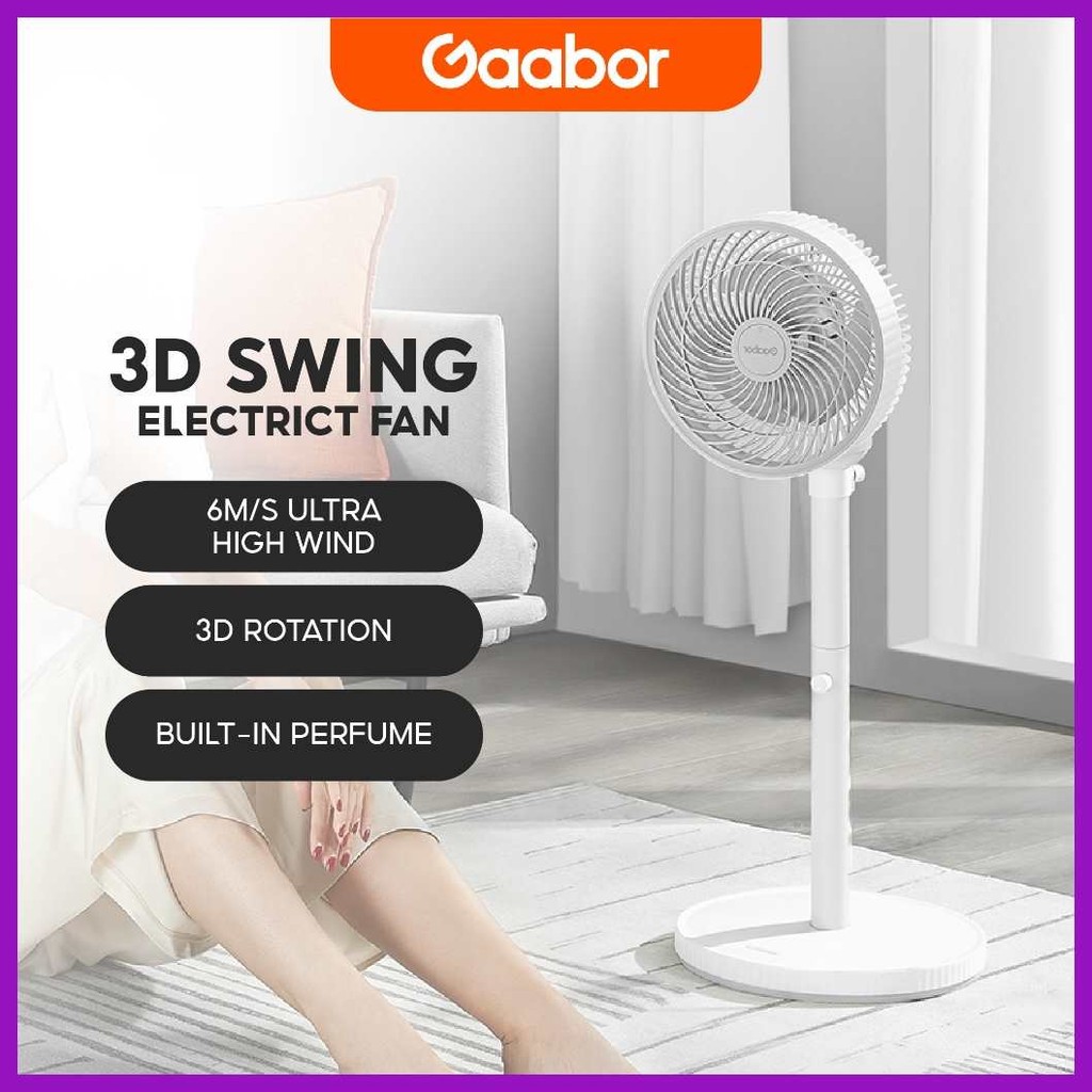 Gaabor'r)Electric\Ls=Fan@Tw`3D`A;Swing`J&X`Low&Noise`i&Wide Angle Air ...