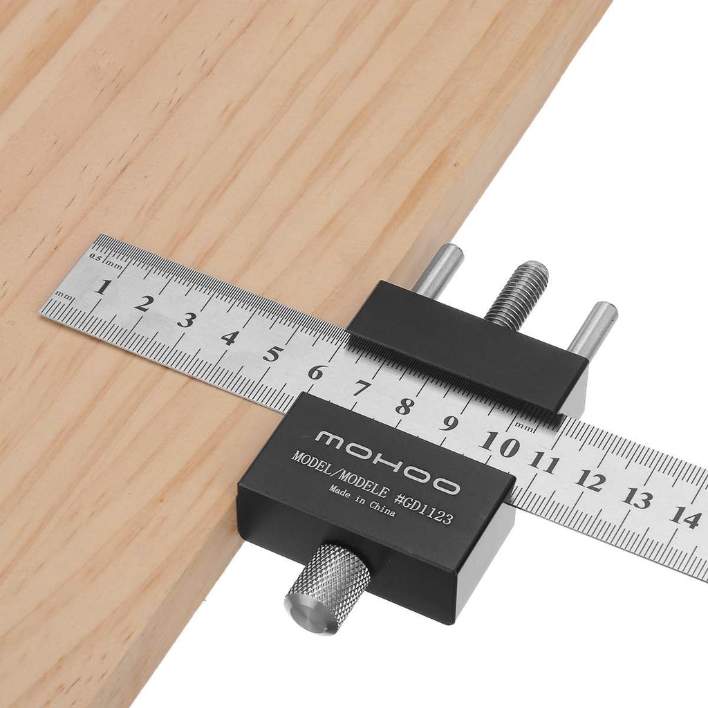 Mohoo Steel Ruler Positioning Block Angle Scriber Line Marking Gauge for Ruler Locator Carpentry ...