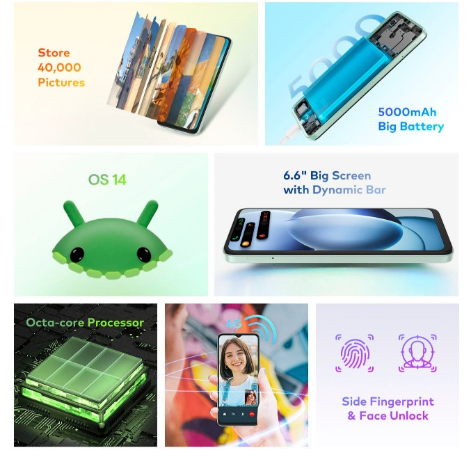 itel A50 RAM 8GB (3GB+5GB)+ROM 64GB | 6.6" Big Screen | 5000mAh Big ...