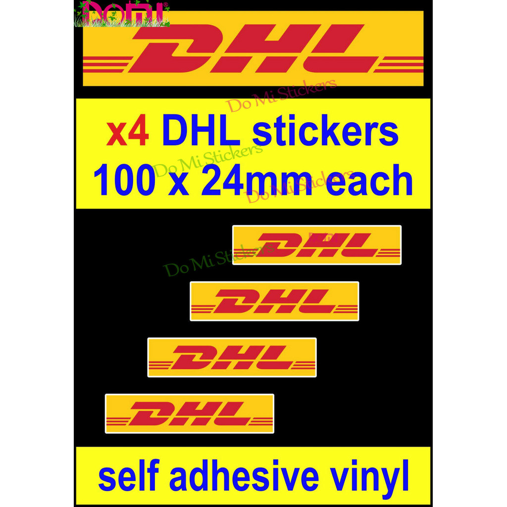 4 DHL Sponsor Stickers Race Car Sports Bike Decals Rally Van Truck F1 ...
