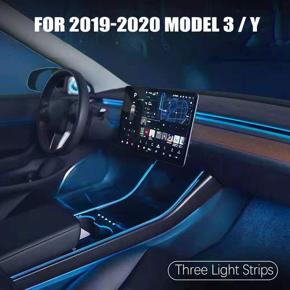 For Tesla Center Console Dashboard Neon Light Tubes Model 3 Model Y ...