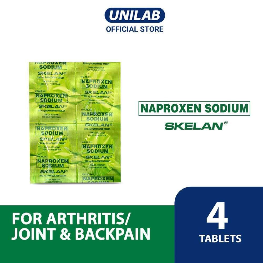 Unilab Skelan Naproxen Sodium 220 mg 4 Tablets | Shopee Philippines