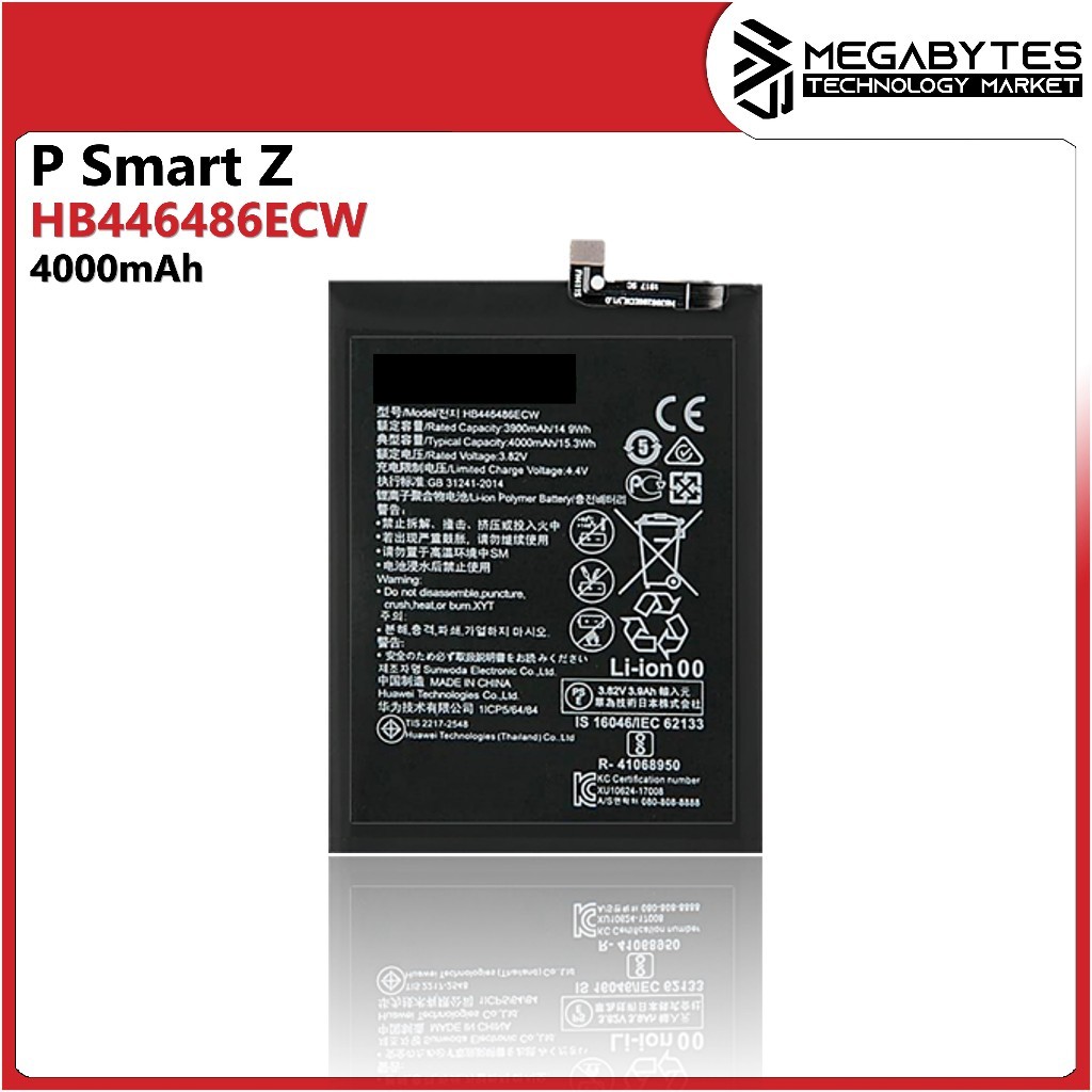 Megabytes Battery for P Smart Z | STK-LX1 HB446486ECW | Shopee Philippines