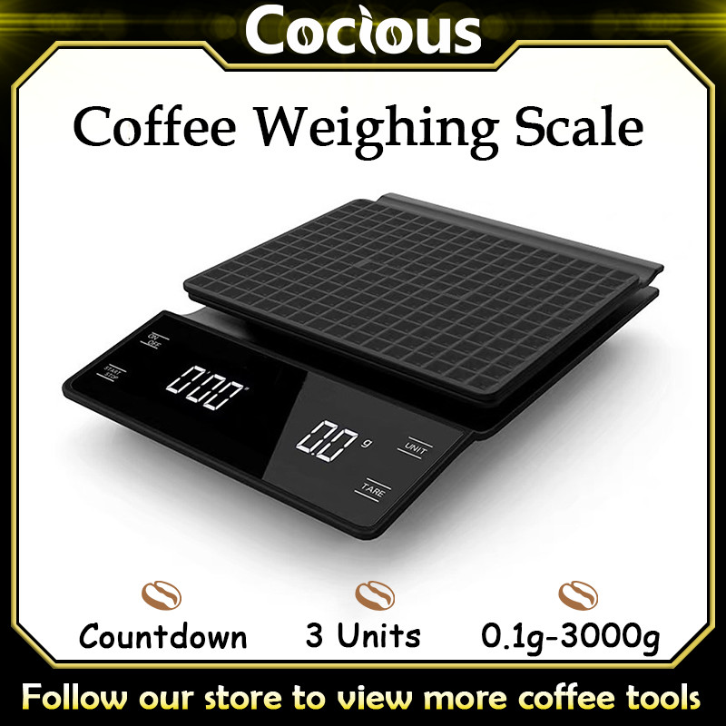 Cocious 3kg/0.1g Coffee Weighing Scale With Timer Portable Electronic ...