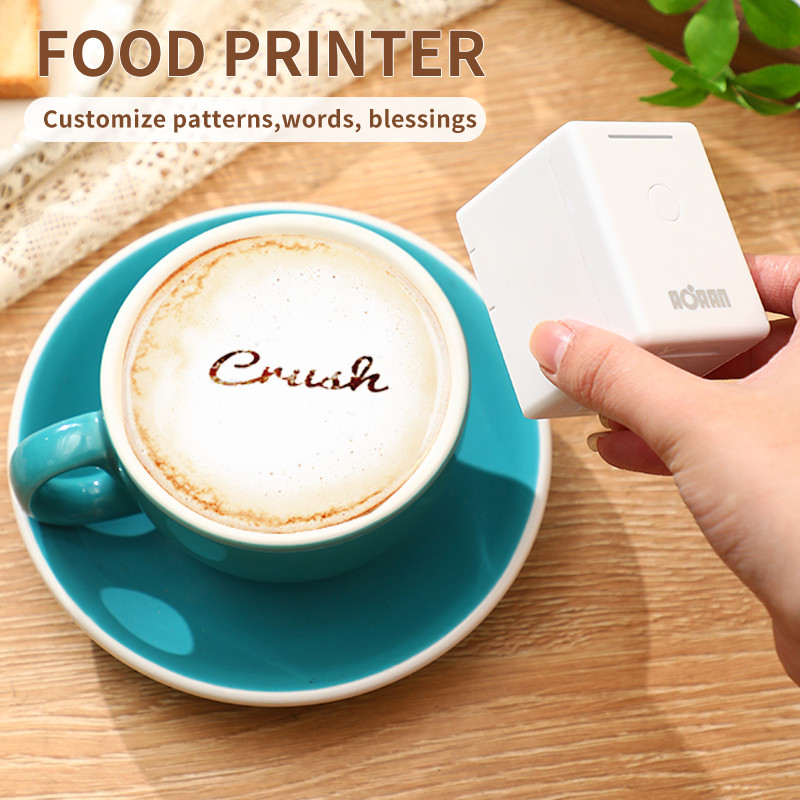 Food Coffee Printer Mobile Color Mini Handheld Printer Edible Ink Food ...