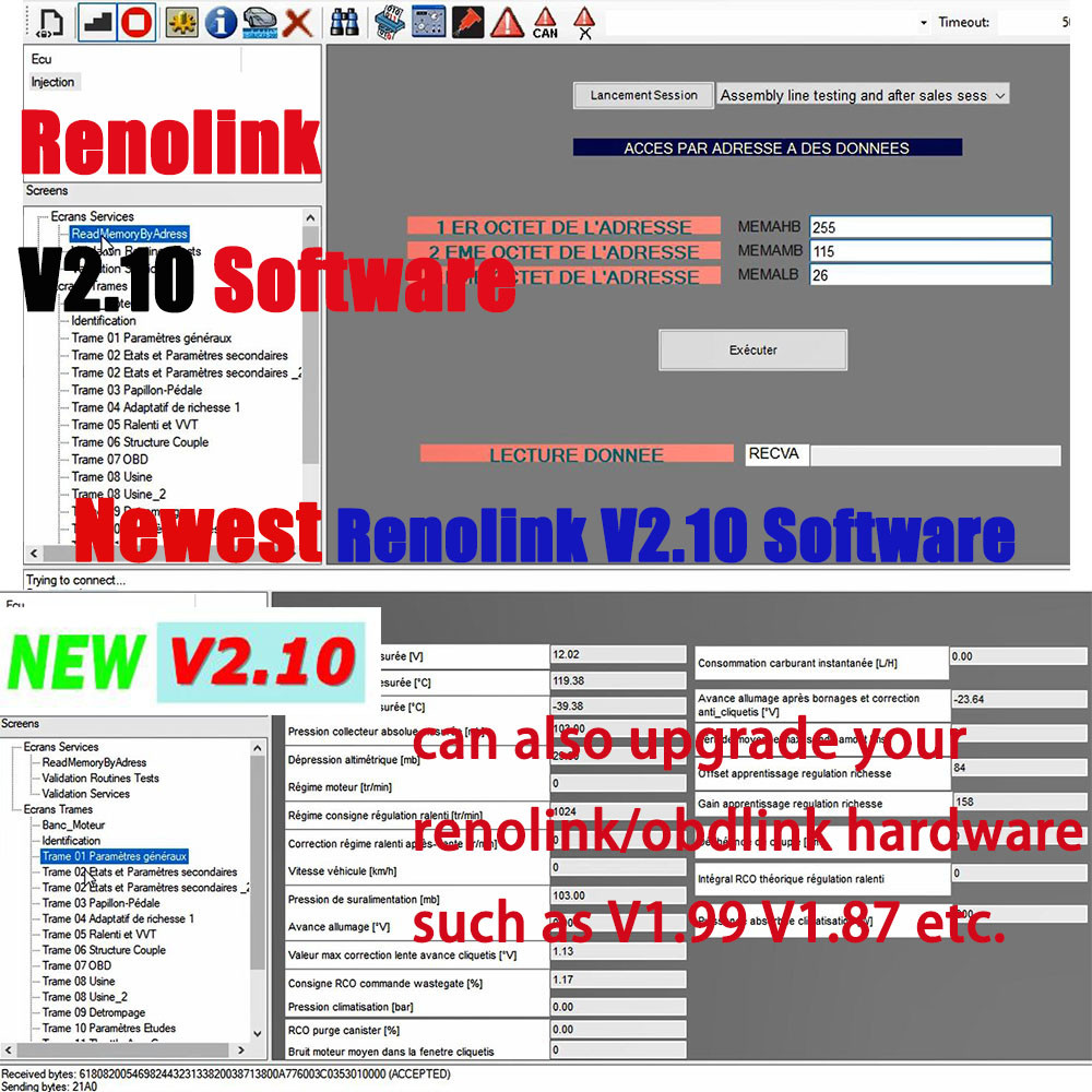 Newest Renolink V2.10 Software for Renault V1.99 V1.87 Upgrade OBD 2 ...