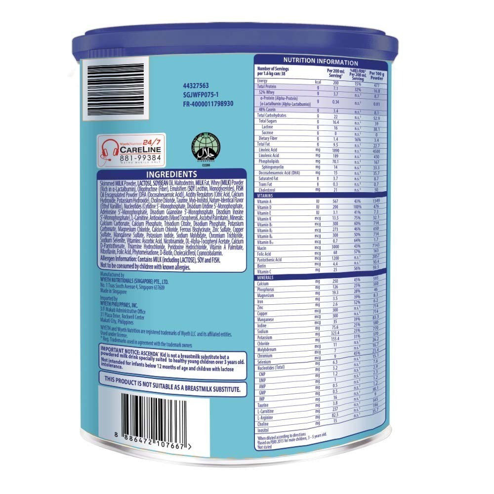 Ascenda Kid Powdered Milk Drink for Children Above 3 Years 1.6kg ...