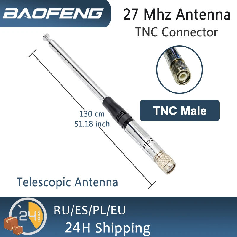 27Mhz TNC Telescopic Antenna for Jopix 80 President Randy II Stabo Handheld Portable CB Radio ...