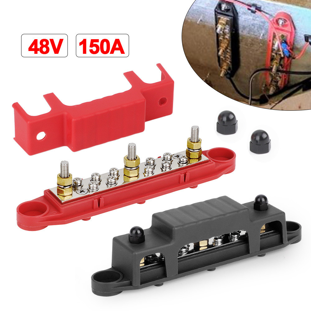 10 Terminal Screws Bus Bar Heavy Duty 150A BusBar Block Power ...