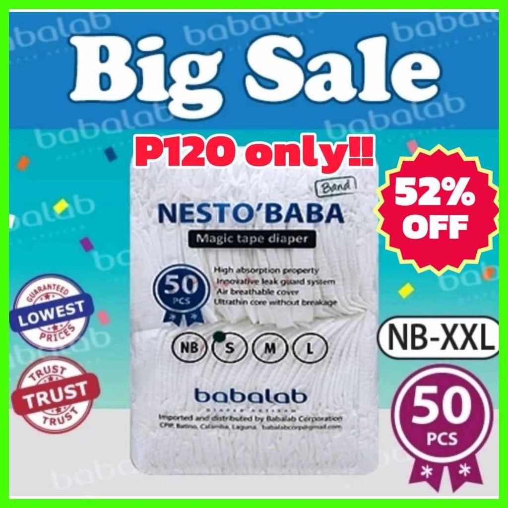 NESTO'BABA:sou$~m?Magic*jE?Tape*sP?Baby*lg?diapers*Xg?All*XA?size 50pcs ...