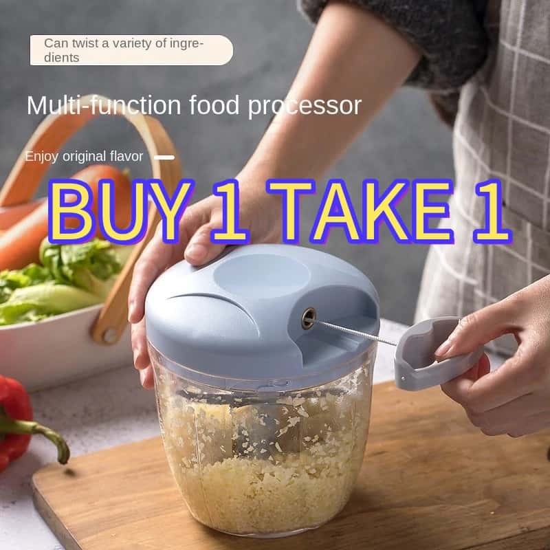 900/500mlHand Chopper Manual Rope Food Processor With Pounding Garlic ...