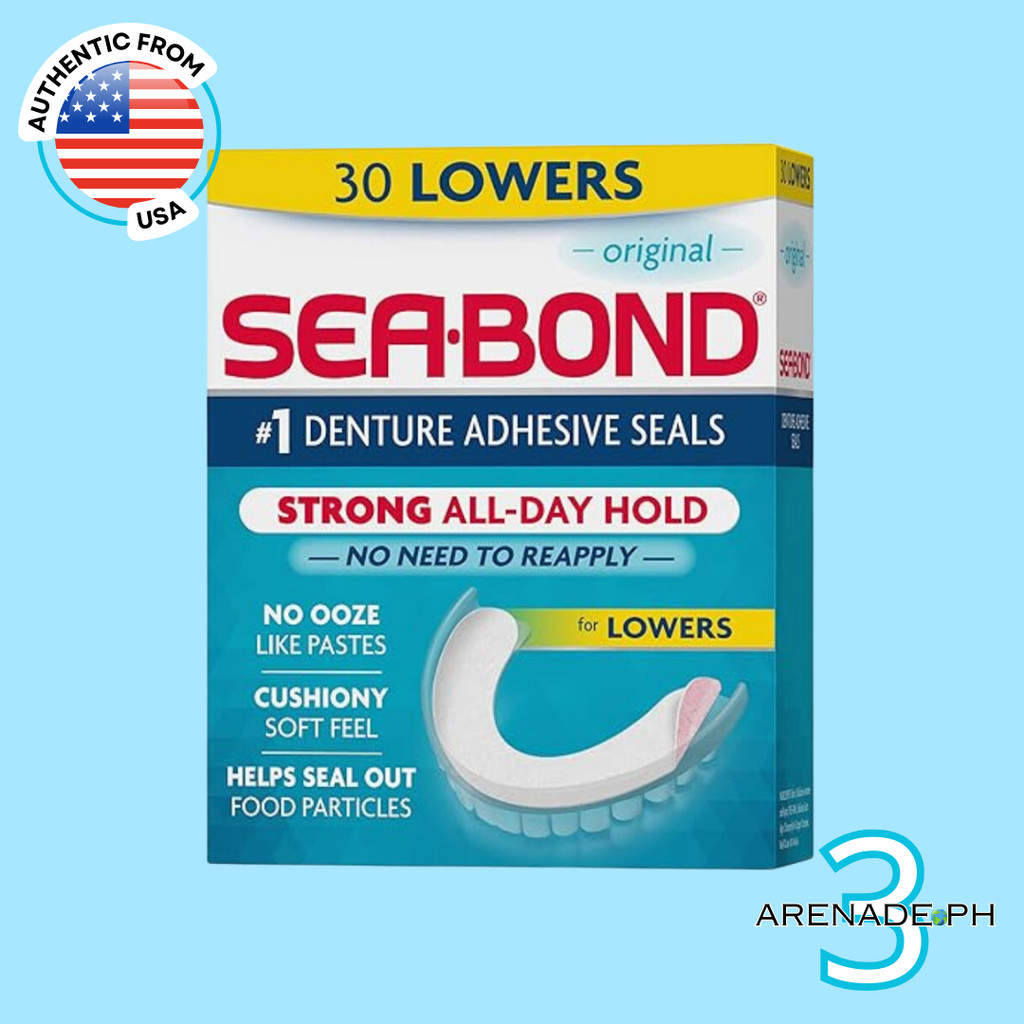 Sea Bond Original Denture Adhesive Seals for Lowers All-Day Strong Hold ...