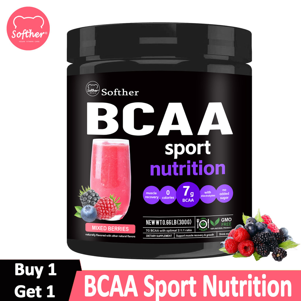 Softher Branched Chain Amino Acids Powder Post Workout Muscle Building BCAA Supplements Energy ...