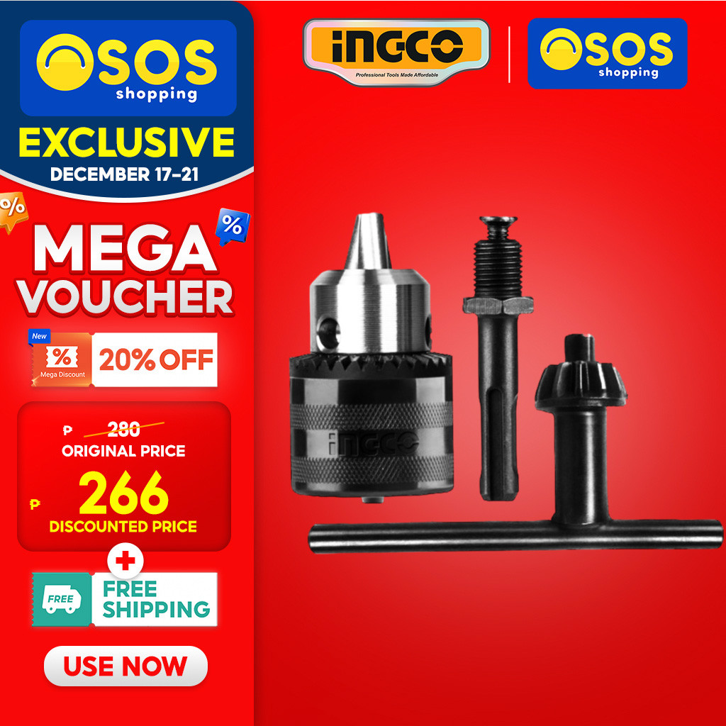 INGCO by OSOS 13mm Drill Key Chuck with Adaptor KC1301.1 | Shopee ...