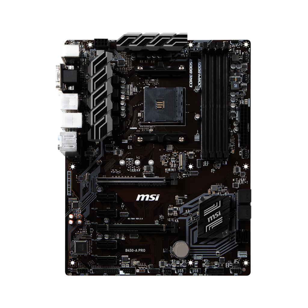 ☫MSI B450-A PRO Motherboard AMD B450 Socket AM4 support Ryzen 5 5600 ...